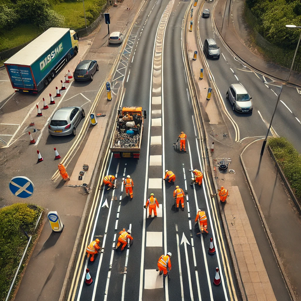 What are the rules for line marking on a public road? | C&R